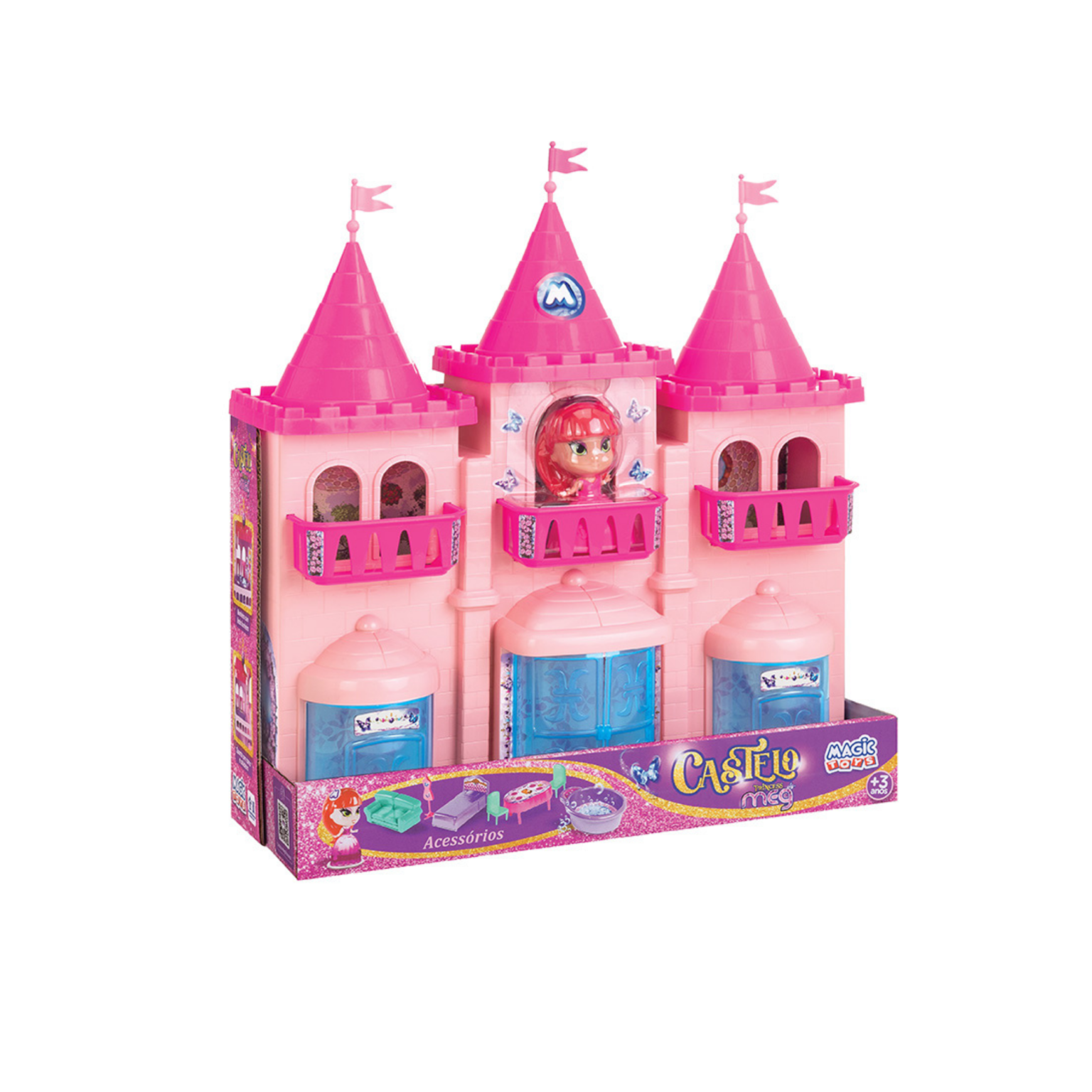 Castelo Princess Meg Rosa - Magic Toys